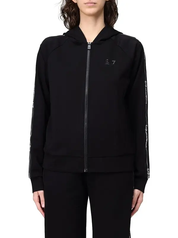 EA7 Hooded Zip Sweatshirt - Black