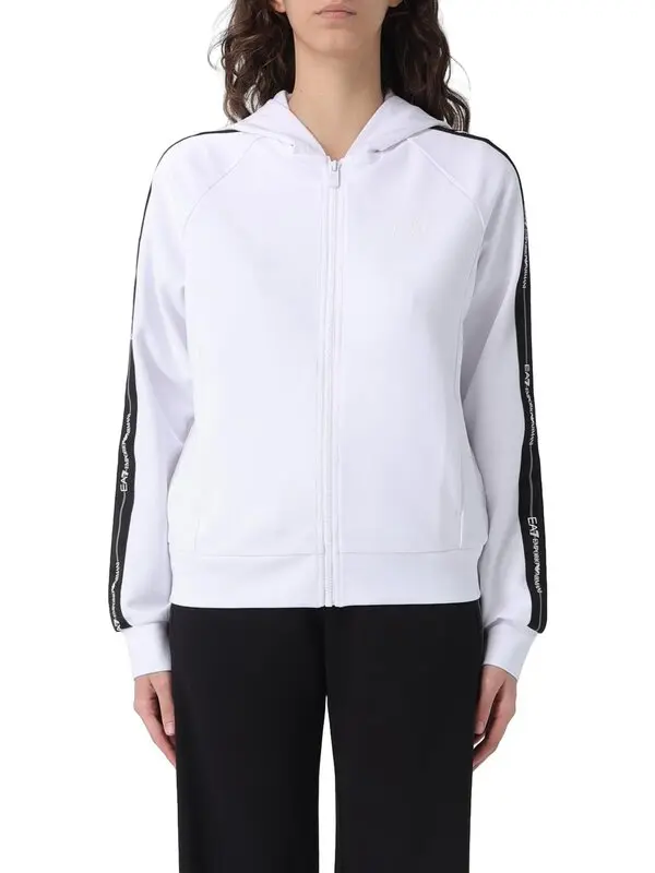EA7 Hooded Zip Sweatshirt - White