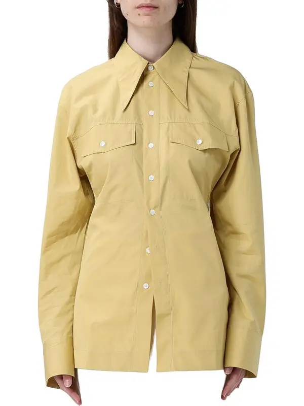 Ami Button-up Shirt With Classic Collar - Yellow