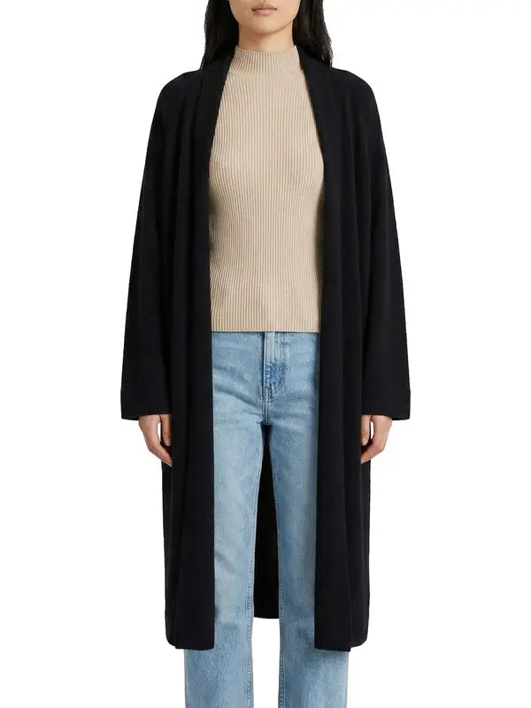 SA SU PHI Long Cashmere Silk Cardigan - Black