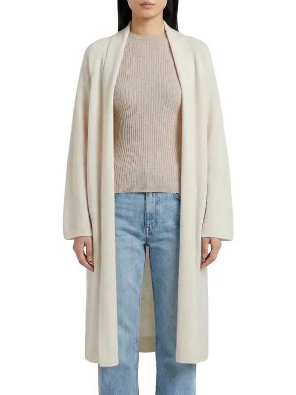 SA SU PHI Long Cashmere Silk Cardigan - Ivory
