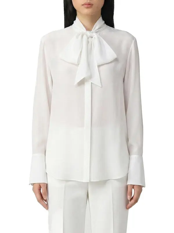 SA SU PHI Silk Pussy-bow Blouse - White