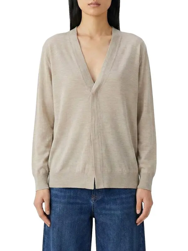 SA SU PHI Cashmere And Silk V-neck Cardigan - Beige