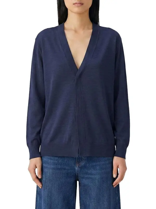 SA SU PHI Cashmere And Silk V-neck Cardigan - Blue