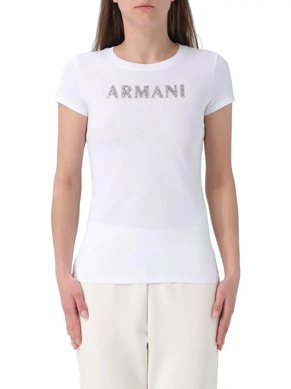 Armani Exchange T-shirt With Embellished Logo - White