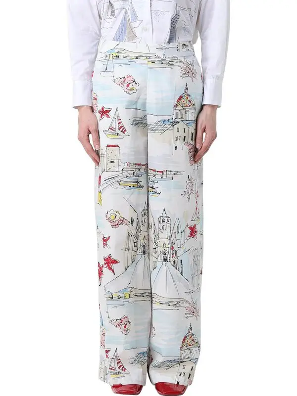 Antonio Marras Printed Wide Leg Trousers - White