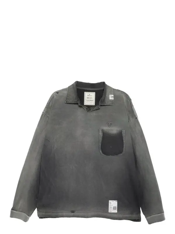 Mihara Yasuhiro Long-sleeved Polo Shirt - Grey