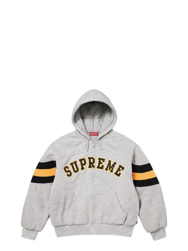 Supreme Filled Zip Up Hooded Sweatshirt - Grey