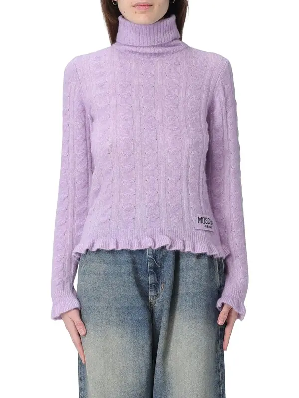 Moschino Long Sleeve Pullover Sweater - Lilac