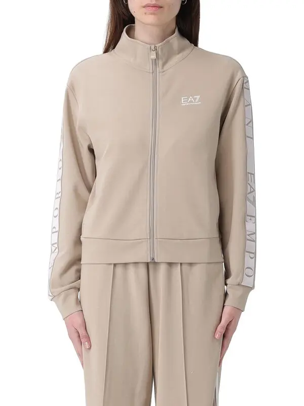EA7 Zip Through Sweatshirt - Beige