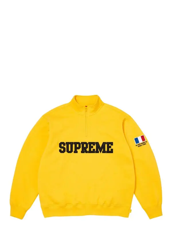 Supreme Shop Flag Half Zip Pullover - Yellow