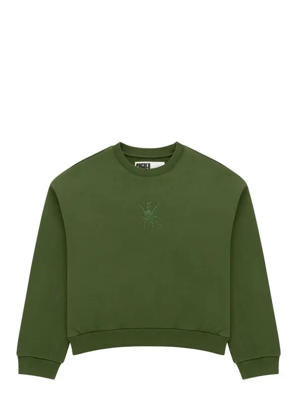 SP5DER Rhinestone Tm Crewneck - Green