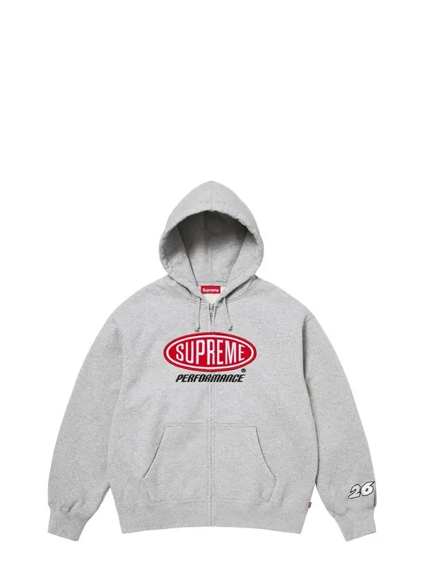 Supreme Performance Zip Up Hooded Sweatshirt - Grey