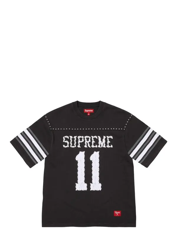 Supreme Studded Short-sleeve Top - Black