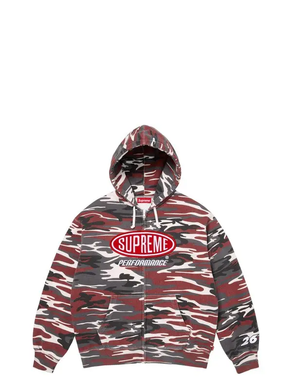 Supreme Performance Zip Up Hooded Sweatshirt - Red