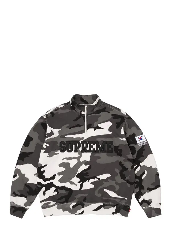 Supreme Shop Flag Half Zip Pullover - White
