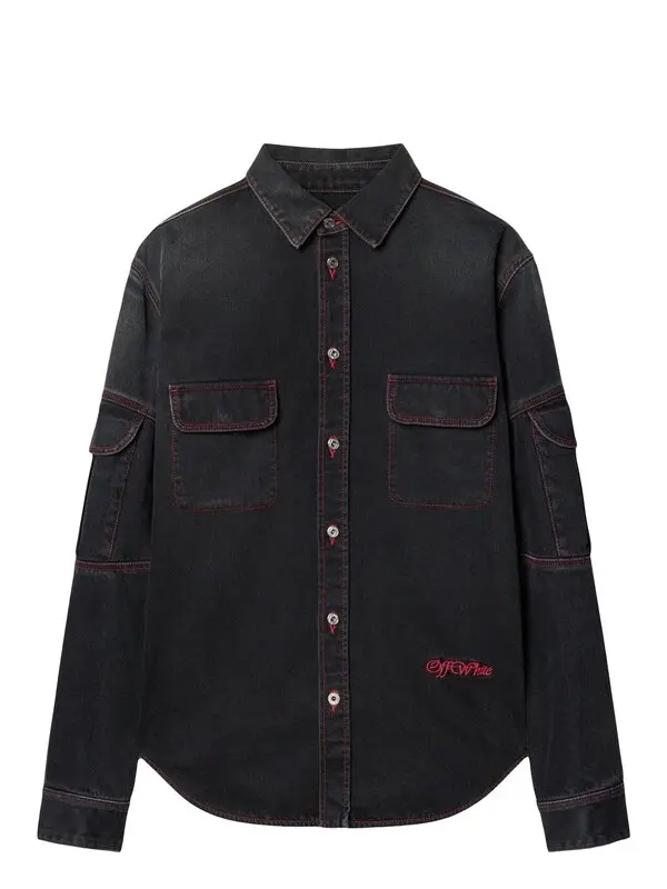 Off-White Script Samurai Den Shirt - Black