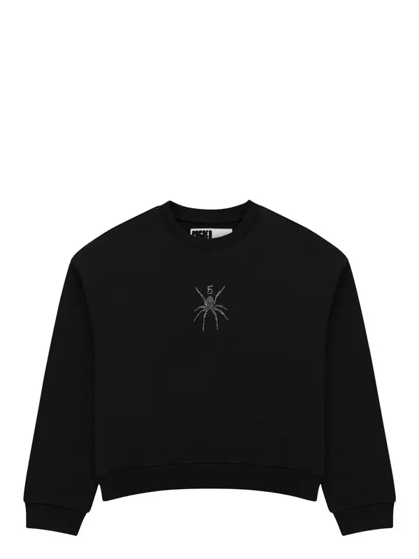 SP5DER Rhinestone Tm Crewneck - Black