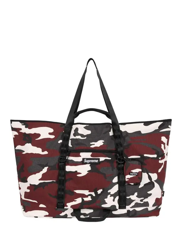 Supreme X-large Camo Tote Bag With Utility Pouch - Red