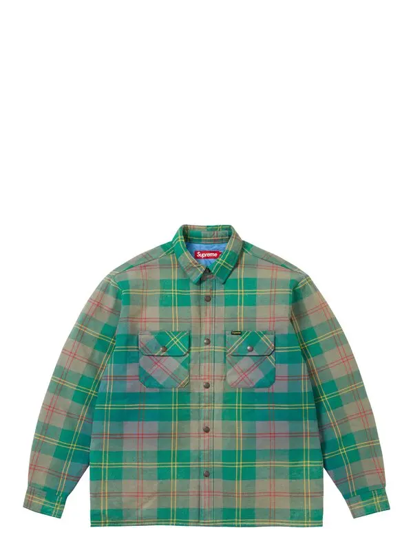 Supreme Quilted Lined Flannel Snap Shirt - Green