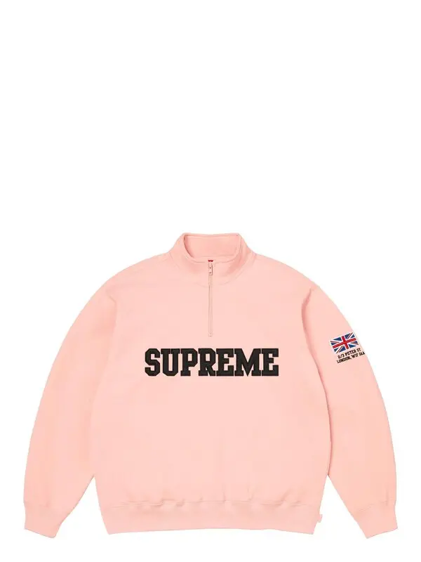 Supreme Shop Flag Half Zip Pullover - Pink