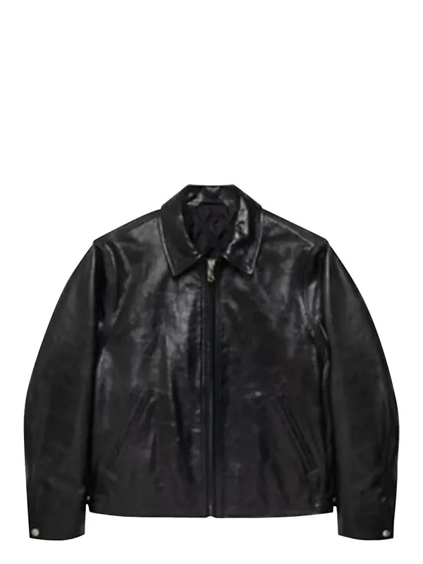 StÜssy Leather Garage Jacket - Black