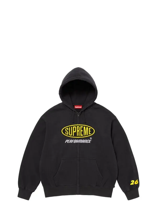 Supreme Performance Zip Up Hooded Sweatshirt - Black