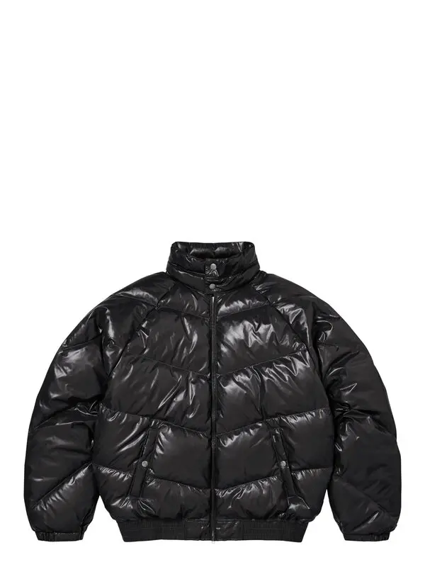 Supreme X Schott Glossy Puffer Jacket - Black