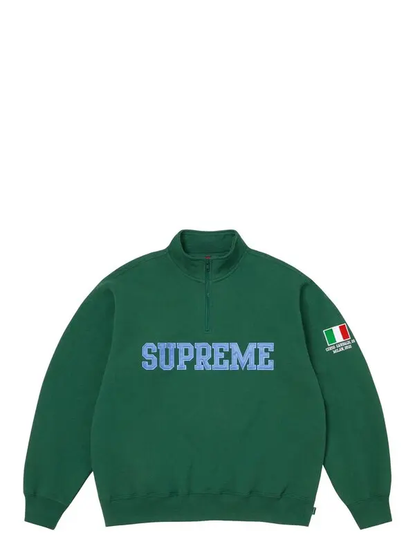 Supreme Shop Flag Half Zip Pullover - Green