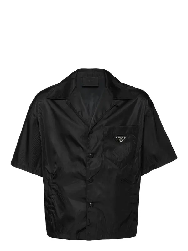 Prada Re-nylon Hort-leeved Hirt - Black