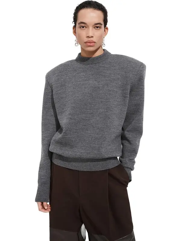 Bottega Veneta Wool Tailored Sweater - Medium Gray