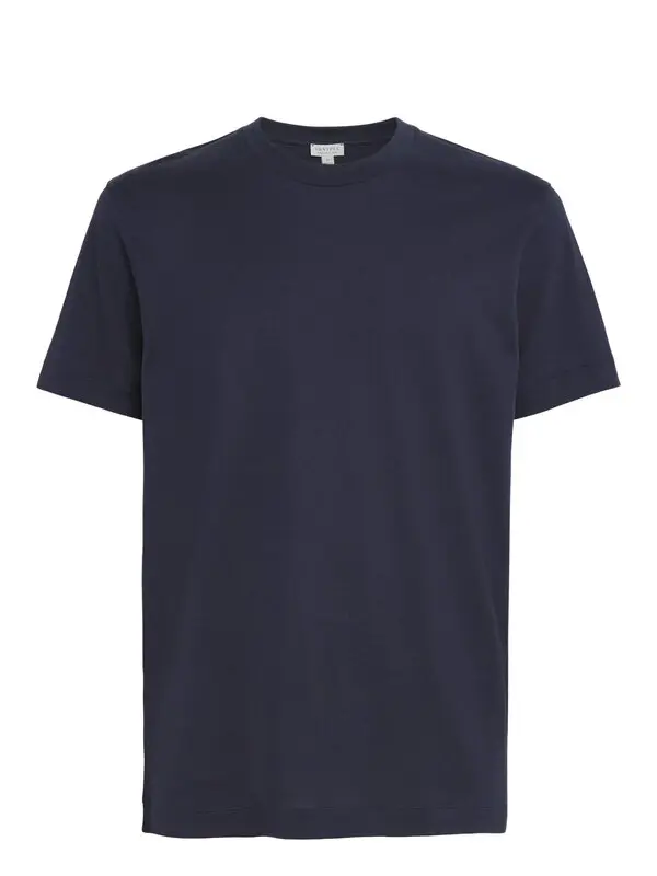 Sunspel Cotton-silk-cashmere T-shirt - Navy