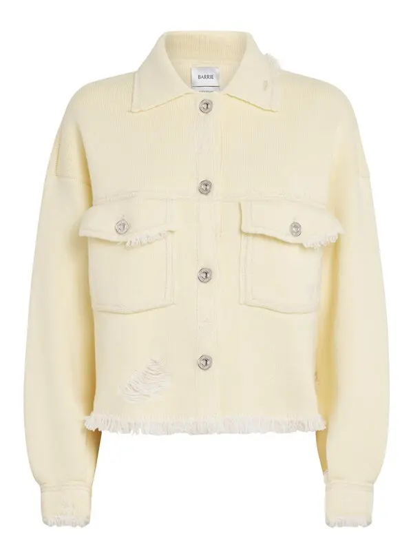 BARRIE Cashmere-cotton Denim Jacket - Yellow
