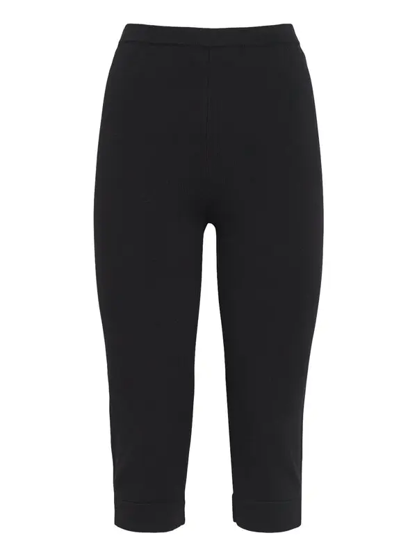 Soft Goat Cotton-silk Capri Trousers - Black