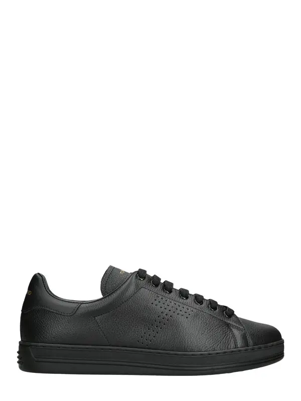 TOM FORD Leather Warwick Sneakers - Black