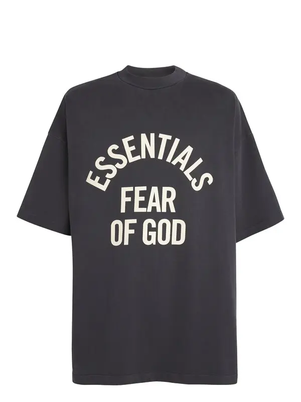 Fear Of God Oversized Logo Campus T-shirt - Black