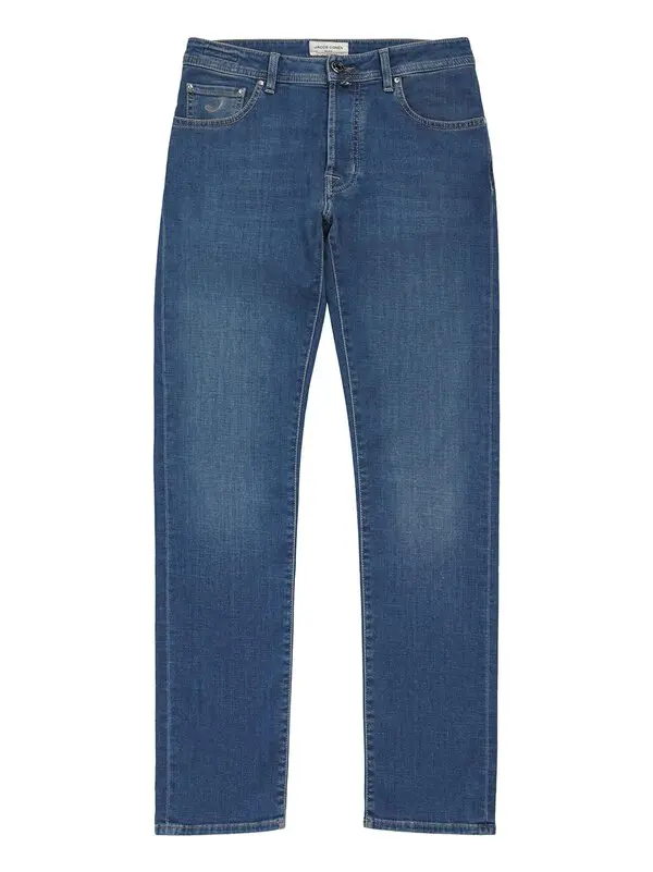 Jacob Cohen Bard Tapered Jeans With Pony Hair Patch - Blue