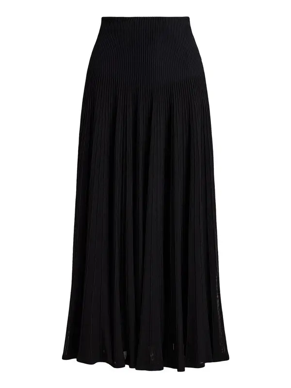 Ralph Lauren Knitted Celia Midi Skirt - Black