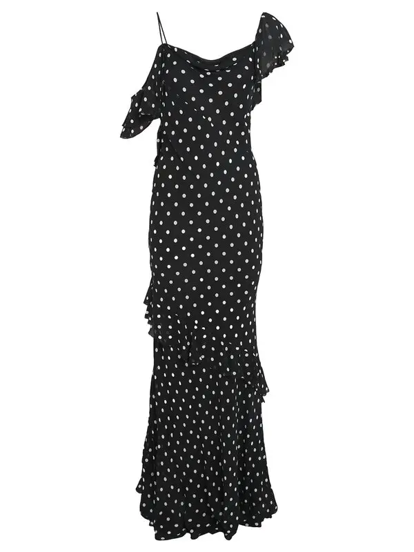 SELF-PORTRAIT Polka-dot Maxi Dress - Black