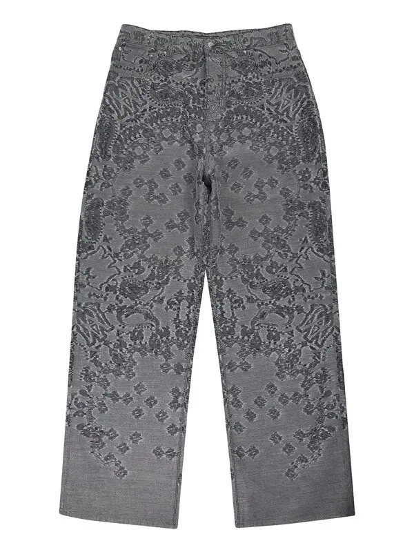 Amiri Distressed Bandana Straight Jeans - Black