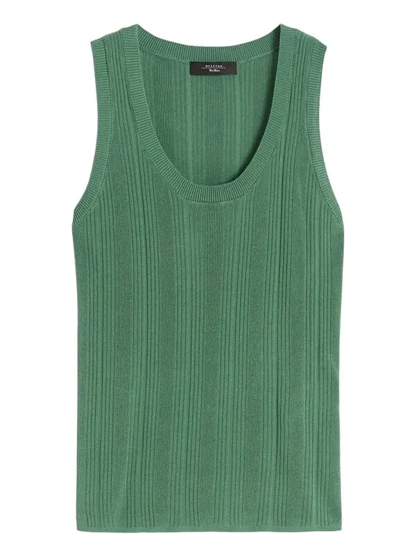 Max Mara Ribbed Knit Tank Top - Green