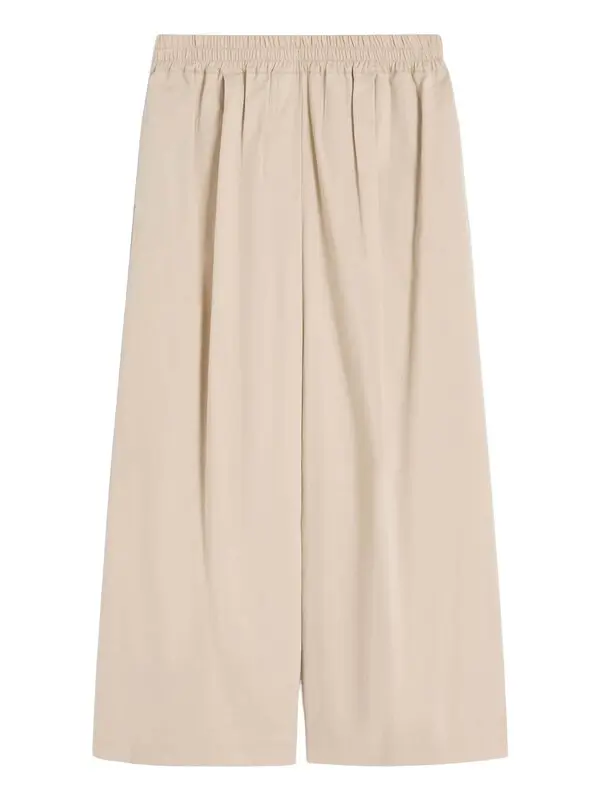 Max Mara Cotton Cropped Wide-leg Trousers - Beige