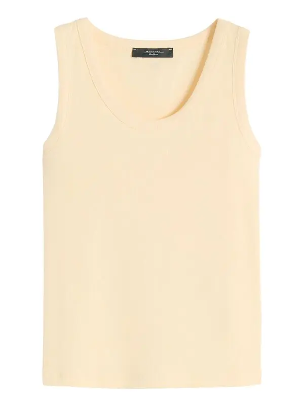 Max Mara Stretch-cotton Ribbed Tank Top - Yellow