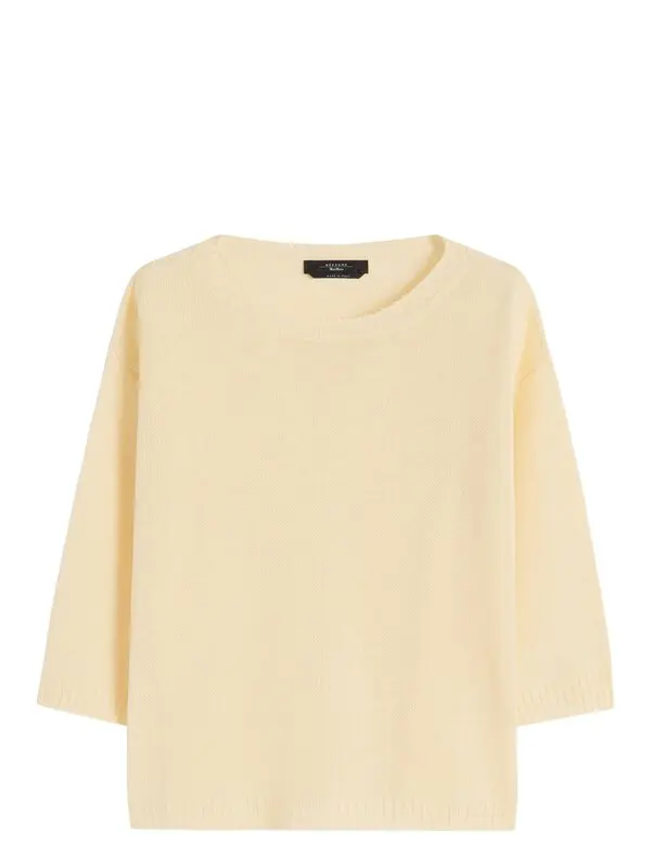 Max Mara Linen Cropped-sleeve Sweater - Yellow