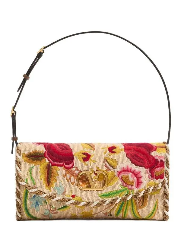 Valentino Garavani Devain Embroidered Shoulder Bag - Multicolour