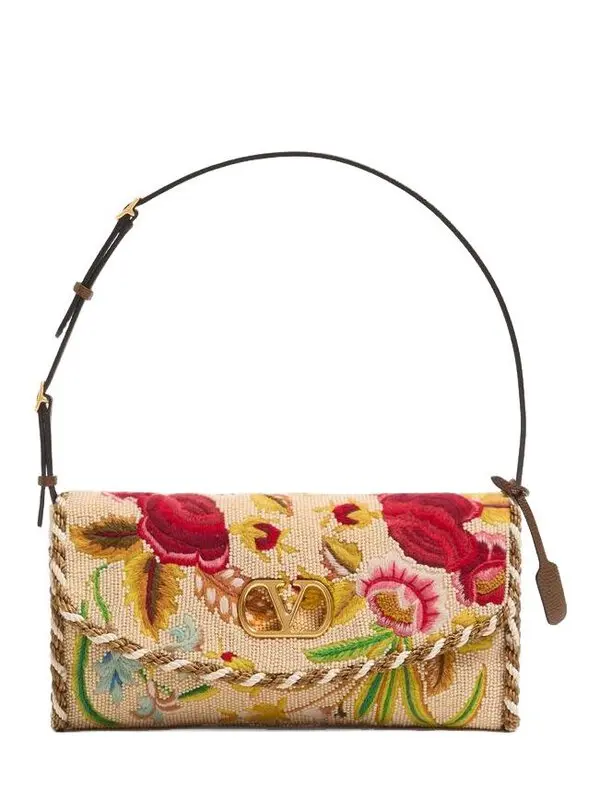 Valentino Garavani Devain Embroidered Shoulder Bag - Multicolour