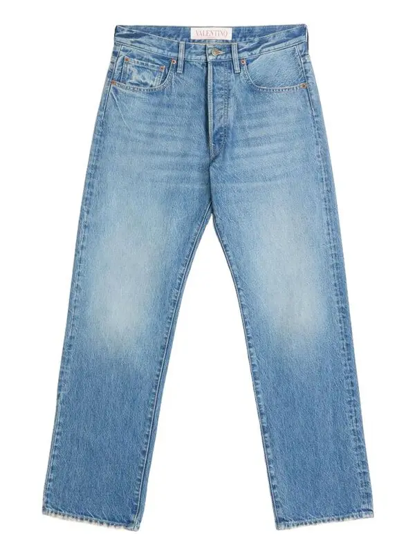 Valentino Garavani Regular Fit Denim Trousers - Blue