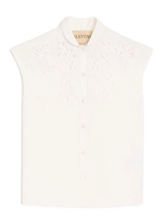 Valentino Garavani Embroidered Poplin Shirt - White