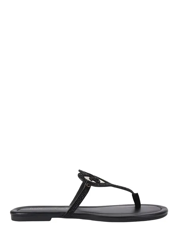 Kurt Geiger Leather Heart T-bar Sandals - Black
