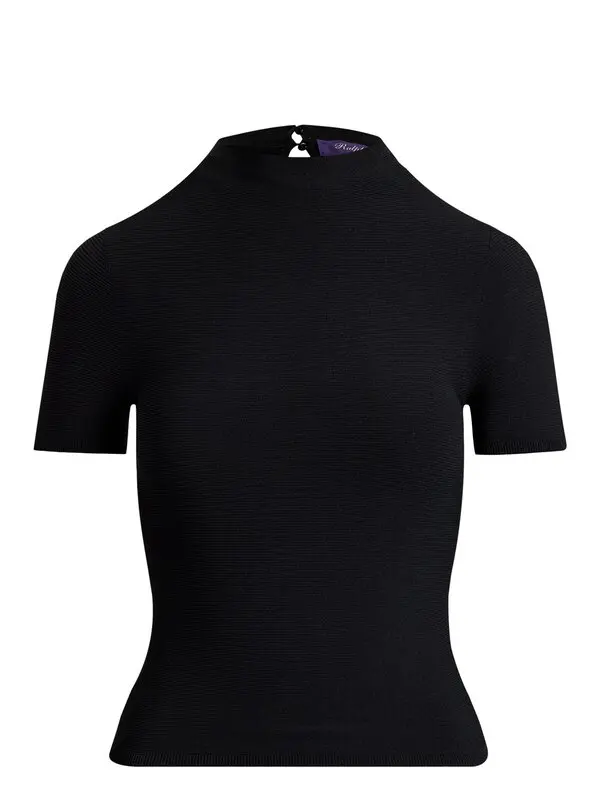 Ralph Lauren Short-sleeve Mock-neck Top - Black